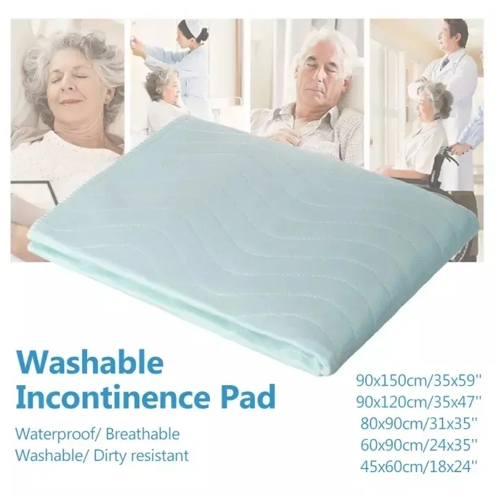3 Sizes Underpad Washable Absorbent Bed Pad Incontinence Reusable ...