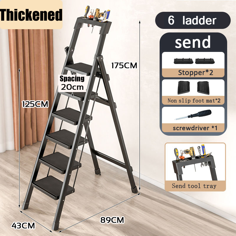 Ladder Household Aluminum Folding Step Ladder 4/5/6 Step Ladder ...