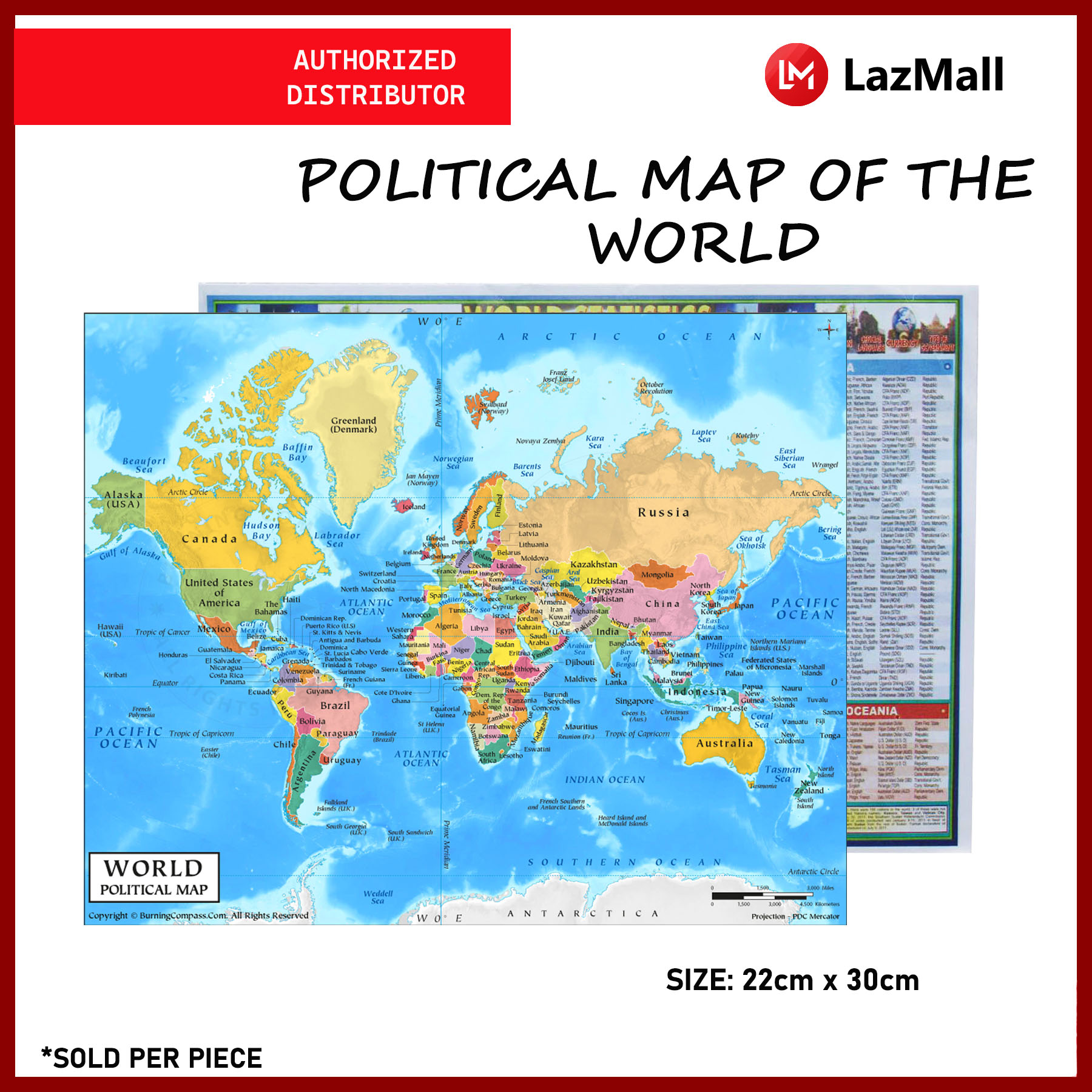 Political Map of the World Chart Map | Lazada PH