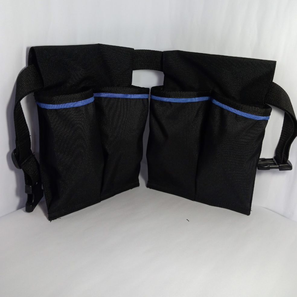 4 Pockets with (BLUE LINING) Bussing Belt /Janitorial Belt Bag/ Utility ...