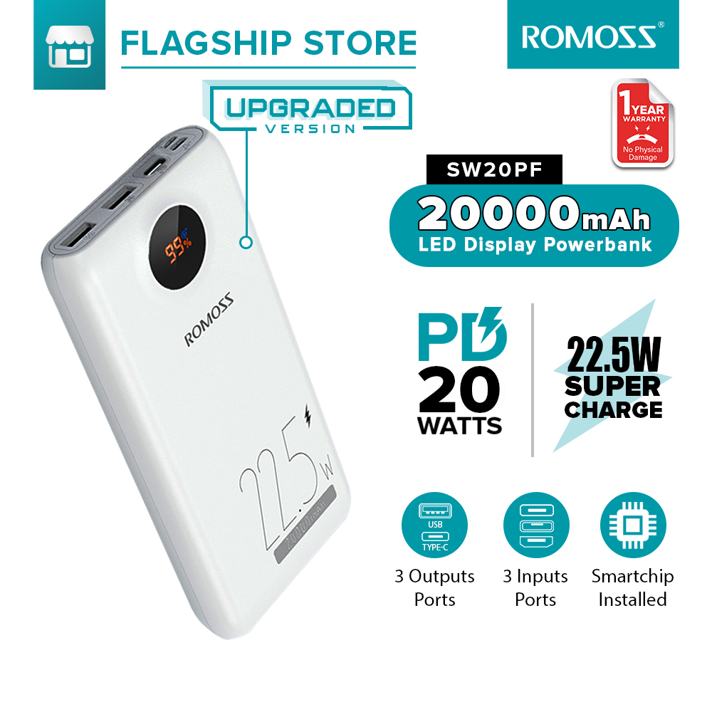 Romoss SW20PF 20000mAh Powerbank 22.5W Super Fast Charge 20WPD Two-way ...