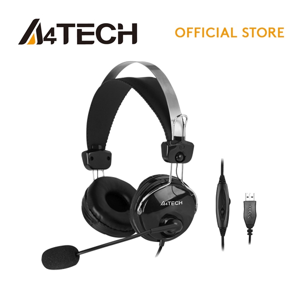 A4Tech HU-7P ComfortFit Stereo USB Headset (Black) | Lazada PH
