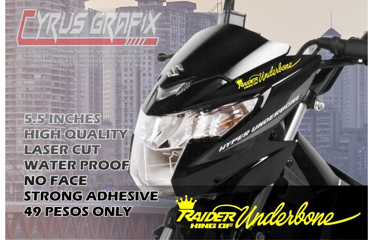RAIDER KING OF UNDERBONE CUT-OUT STICKER DECALS | Lazada PH