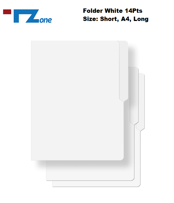 Folder White File Folder 14pts Short, A4, Long Sold 6Pcs Per Pack ...