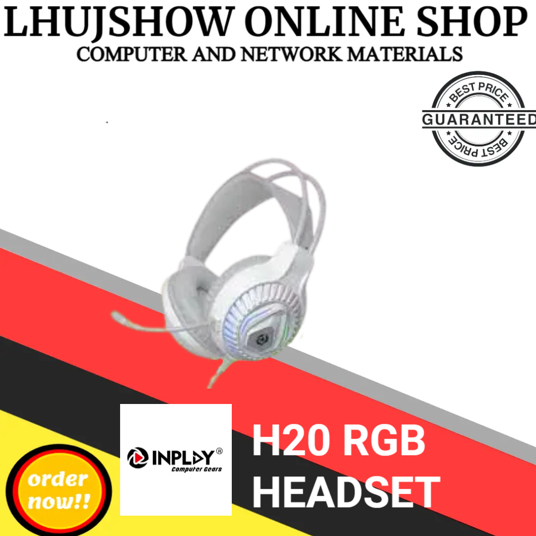 INPLAY H20 WHITE RGB GAMING HEADSET, 1.5-meter WIRED CABLE HEAVY DUTY ...