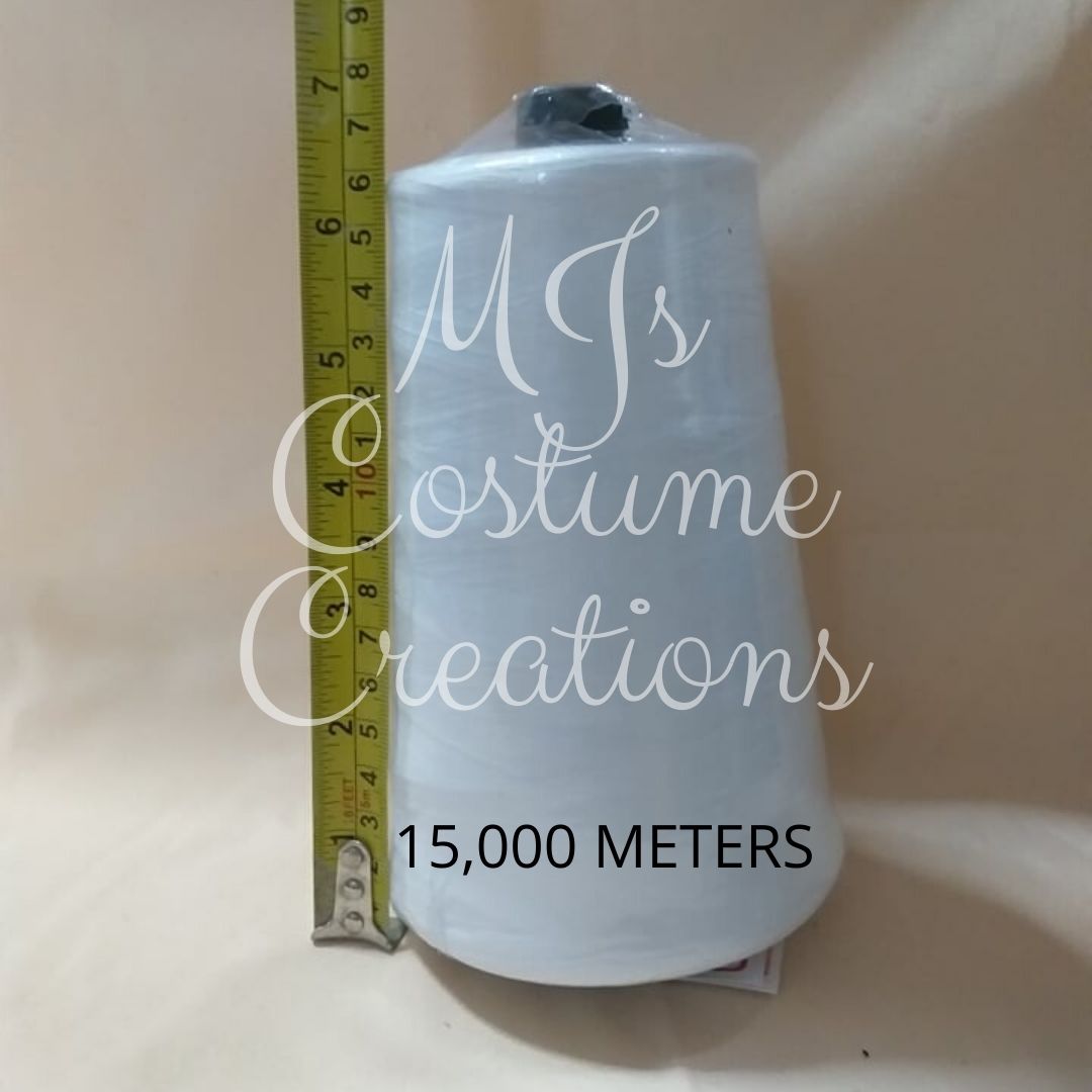 SINULID / SEWING THREAD / SPUN POLYESTER THREAD / WHITE AND BLACK 5000 ...