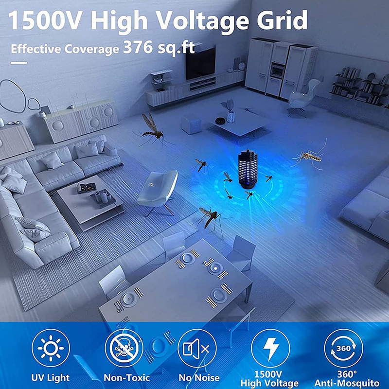 Electric Bug Zapper, Bug Zapper Indoor and Outdoor, Fly Zapper with ...