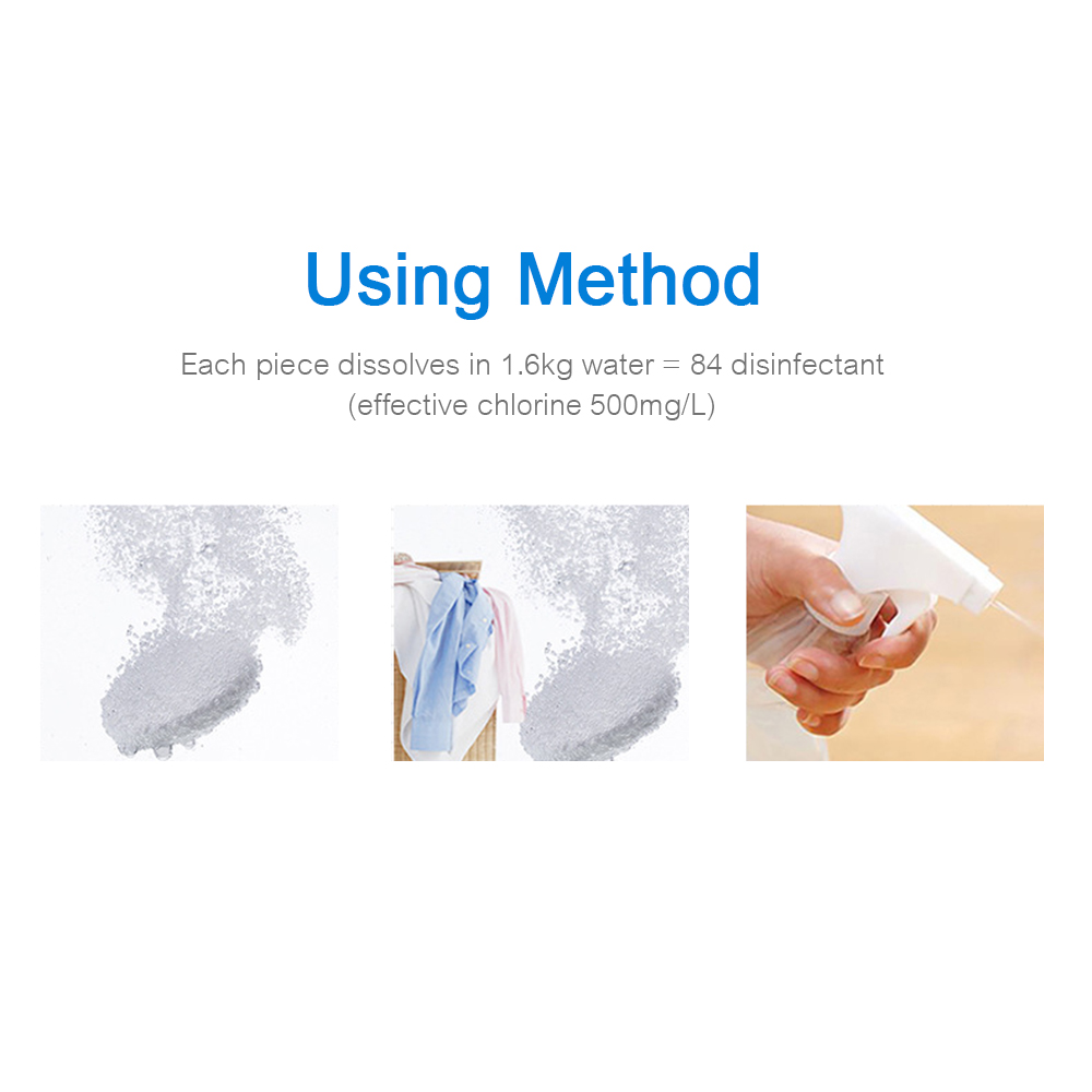 300 Pcs Disinfection Effervescent Tablets Chlorine-containing 84 ...