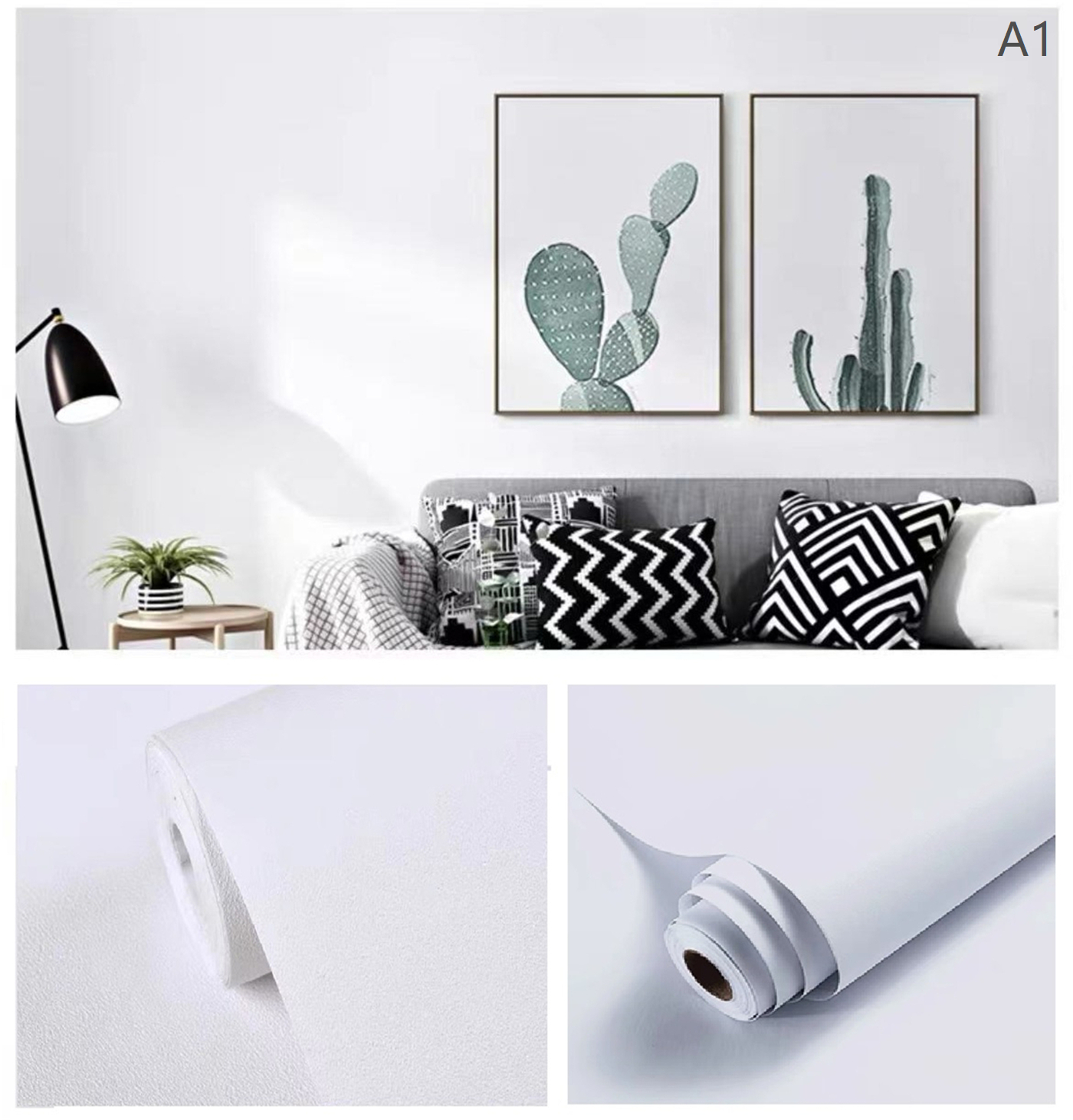 Wallpaper 10M x 45CM PVC Self Adhesive Waterproof Wallpaper Solid Color ...