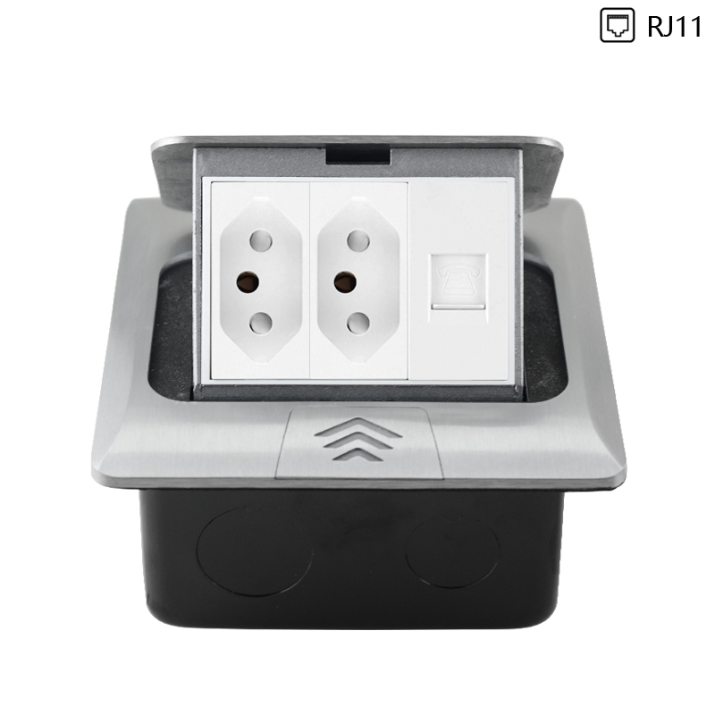 Brazil Plug Socket Pop-Up Floor Socket USB Type C HDMI TV RJ45 Power ...