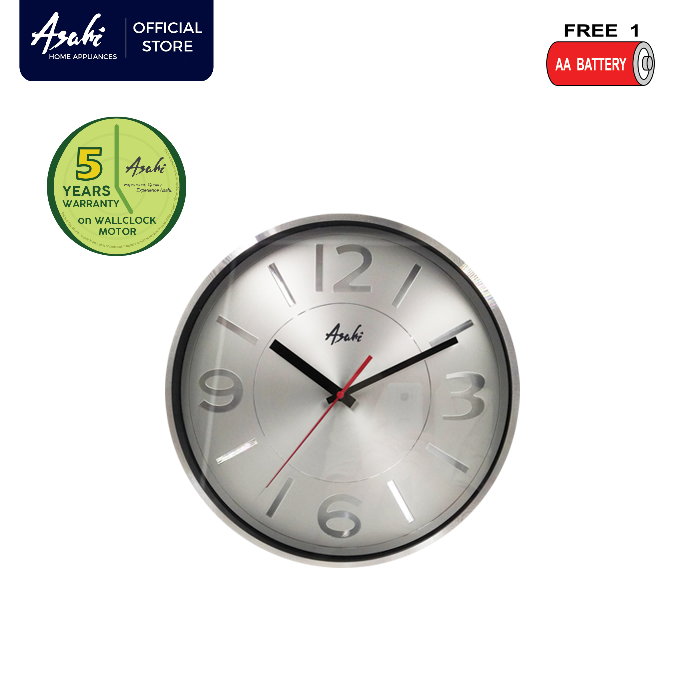 Asahi M 6001 Round Wall Clock 14 inches | Lazada PH