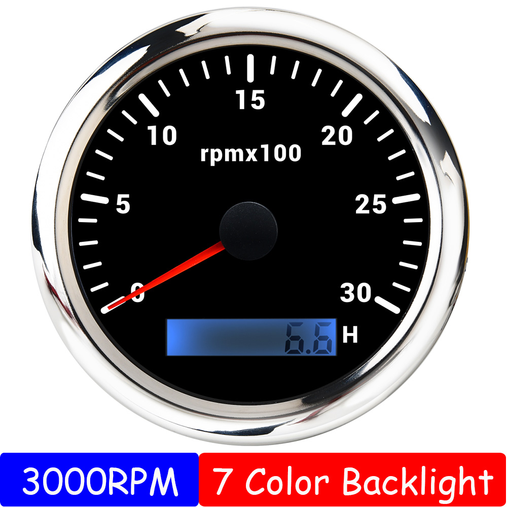 85MM Diesel Engine Tachometer Sensor RPM Gauge REV Counter 3000RPM with ...