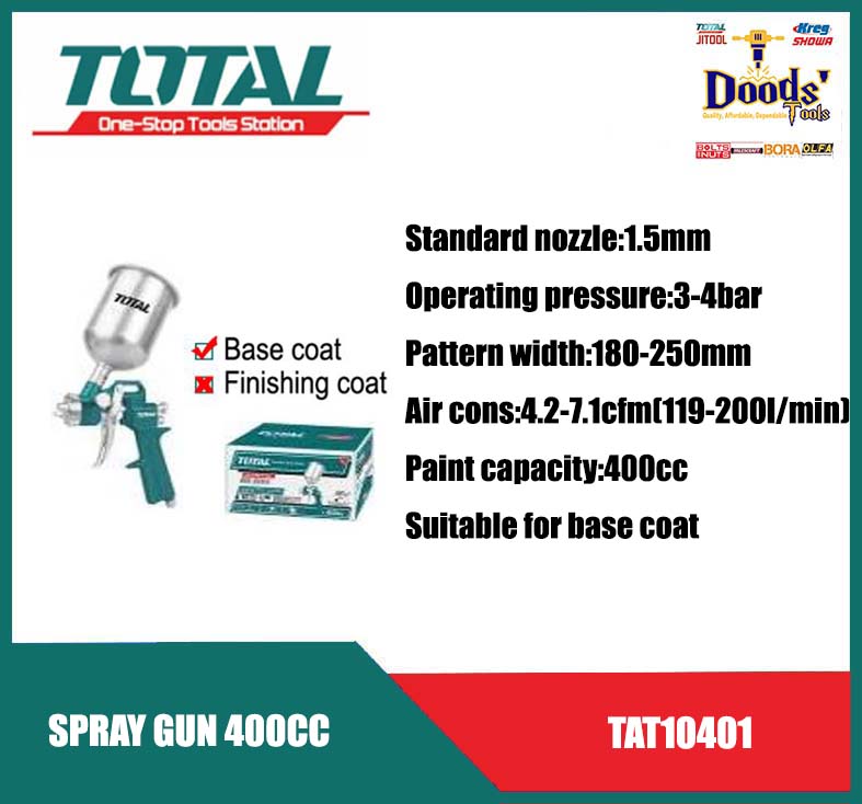 TOTAL SPRAY GUN 400CC TAT10401 | Lazada PH