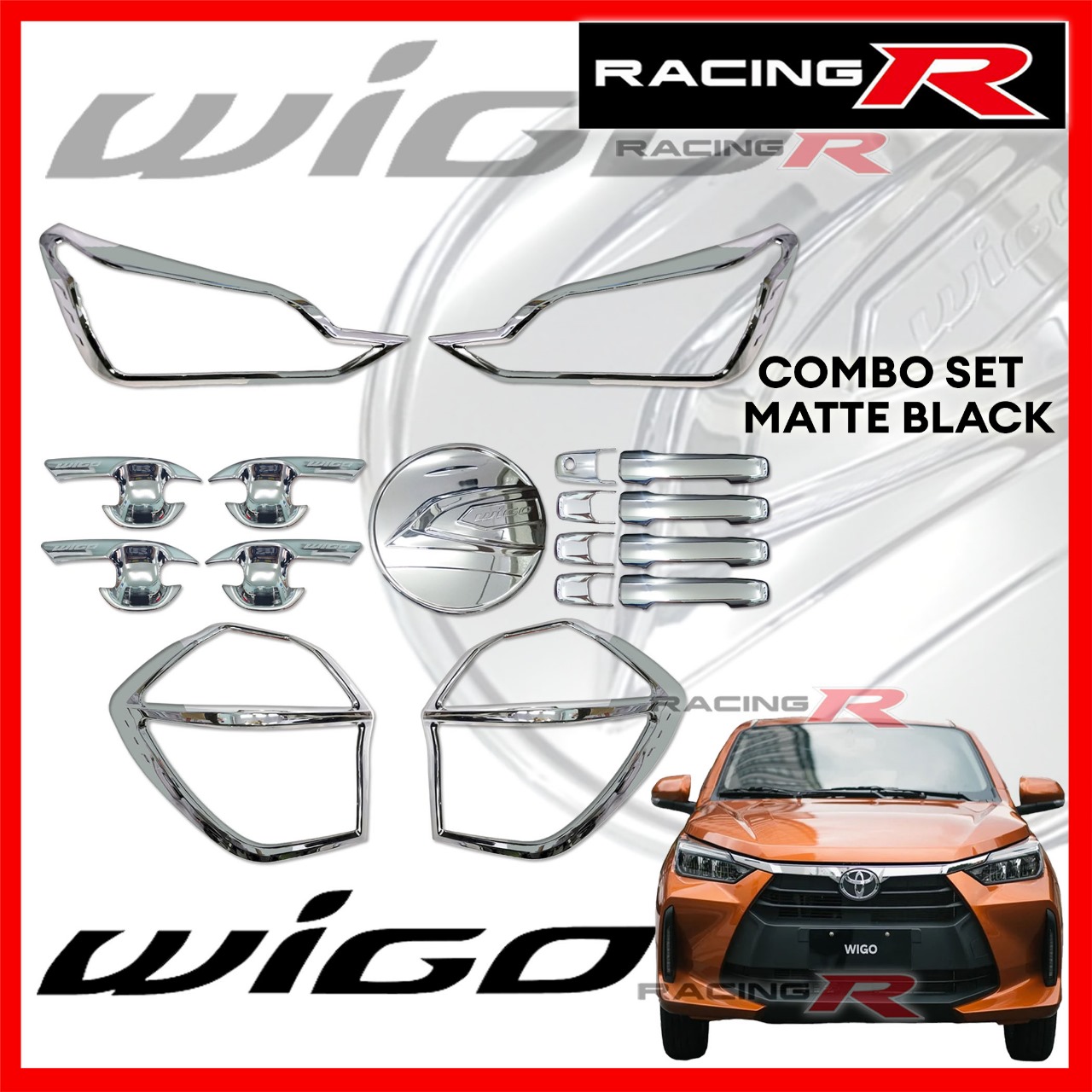 Toyota Wigo 2023 to 2024 Combo Set Garnish Chrome ( Car Accessories ...