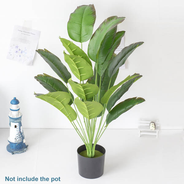 18 Leaves Green Plant Large Artificial Banana Tree Fake Tree Leaves ...
