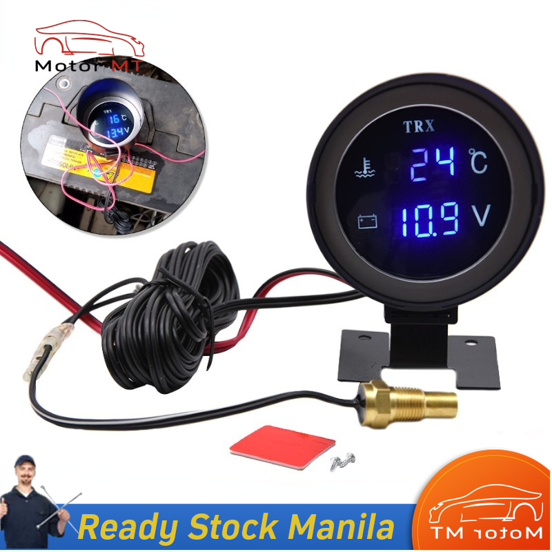 【Shipping Within 24H】Round LED Digital Car Truck Water Temp Gauge ...