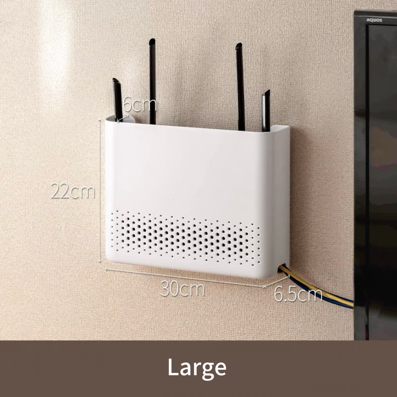 DXL Wireless Router Storage Box Punch-free Wall-mounted Living Room ...