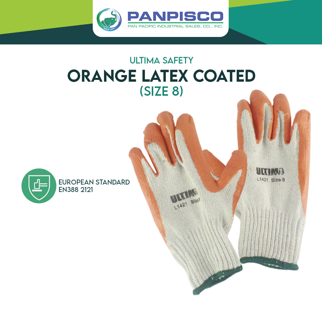 Panpisco Ultima Safety Orange Latex-Coated Gloves | Lazada PH