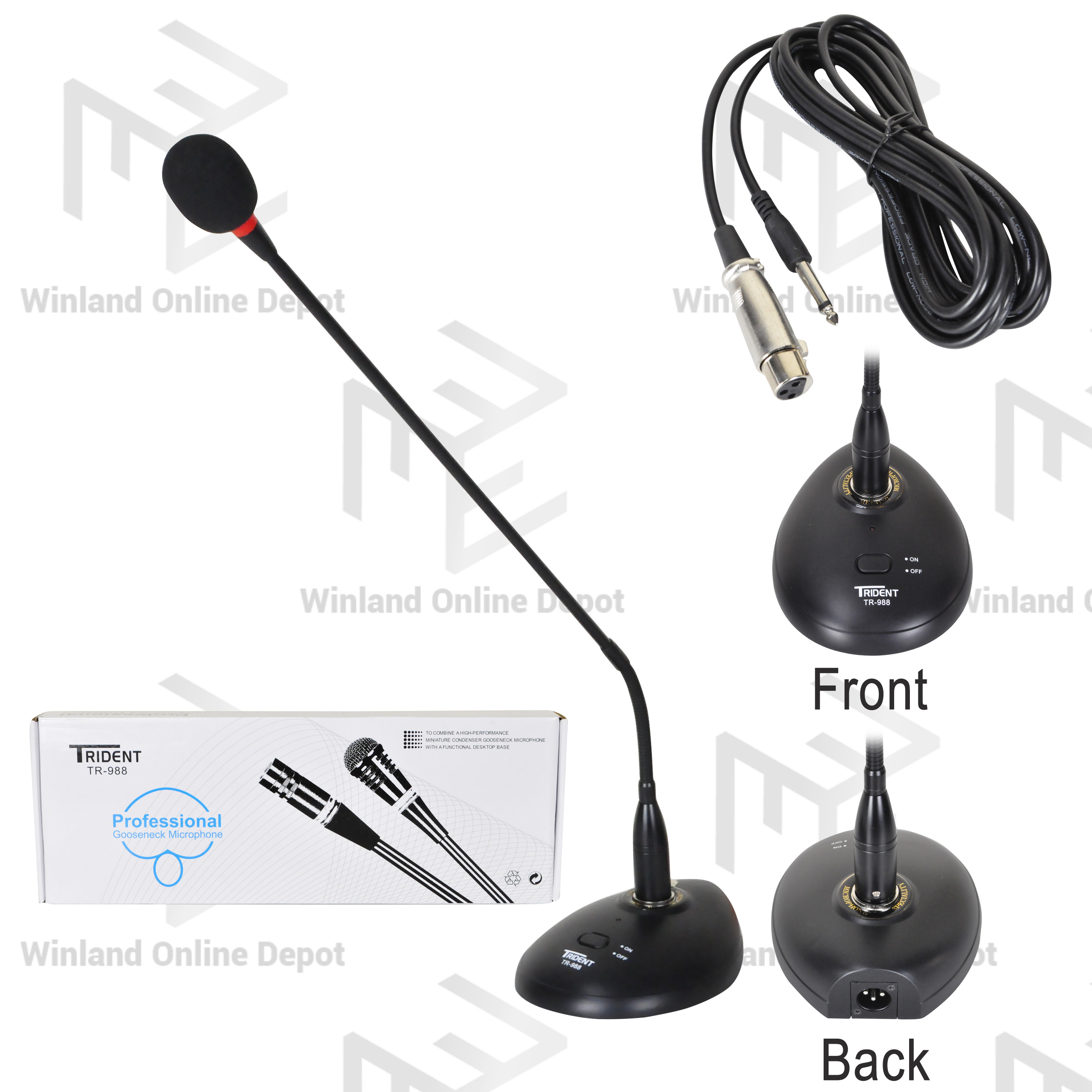 Trident by Winland Desktop Gooseneck Microphone Conference Mic Paging ...