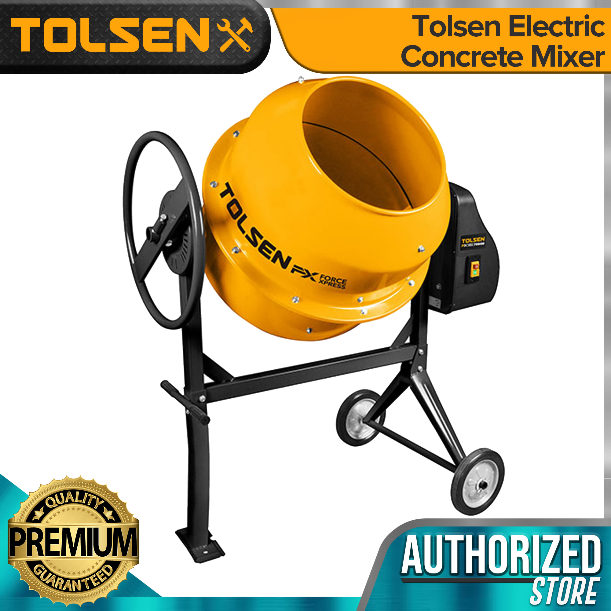 Tolsen Electric Concrete Mixer (800W, 200L Capacity) Industrial Grade ...