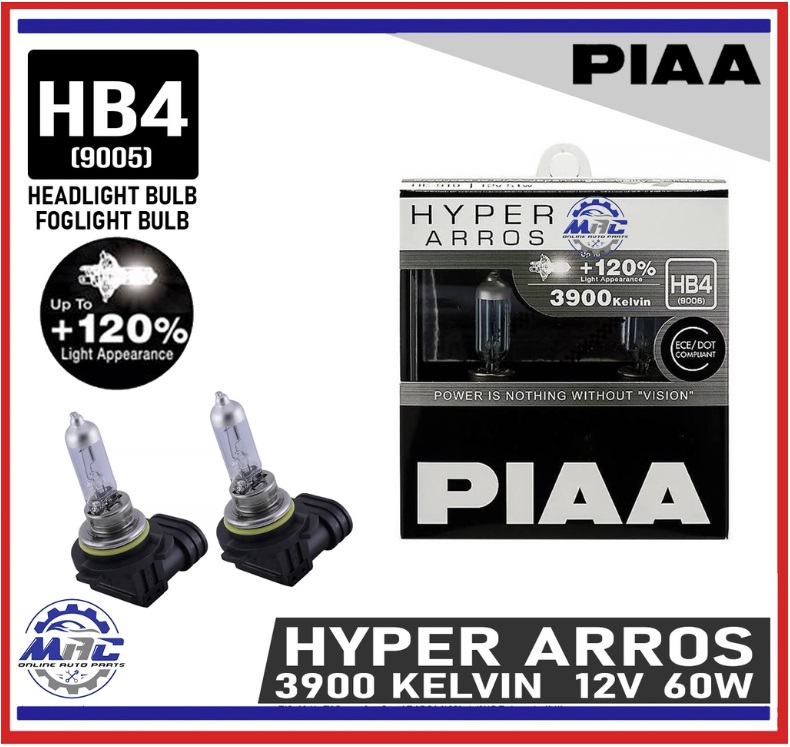 PIAA Hyper Arros 3900K HB4 (9006) Halogen Bulb HE-910 SUPER BRIGHT ...