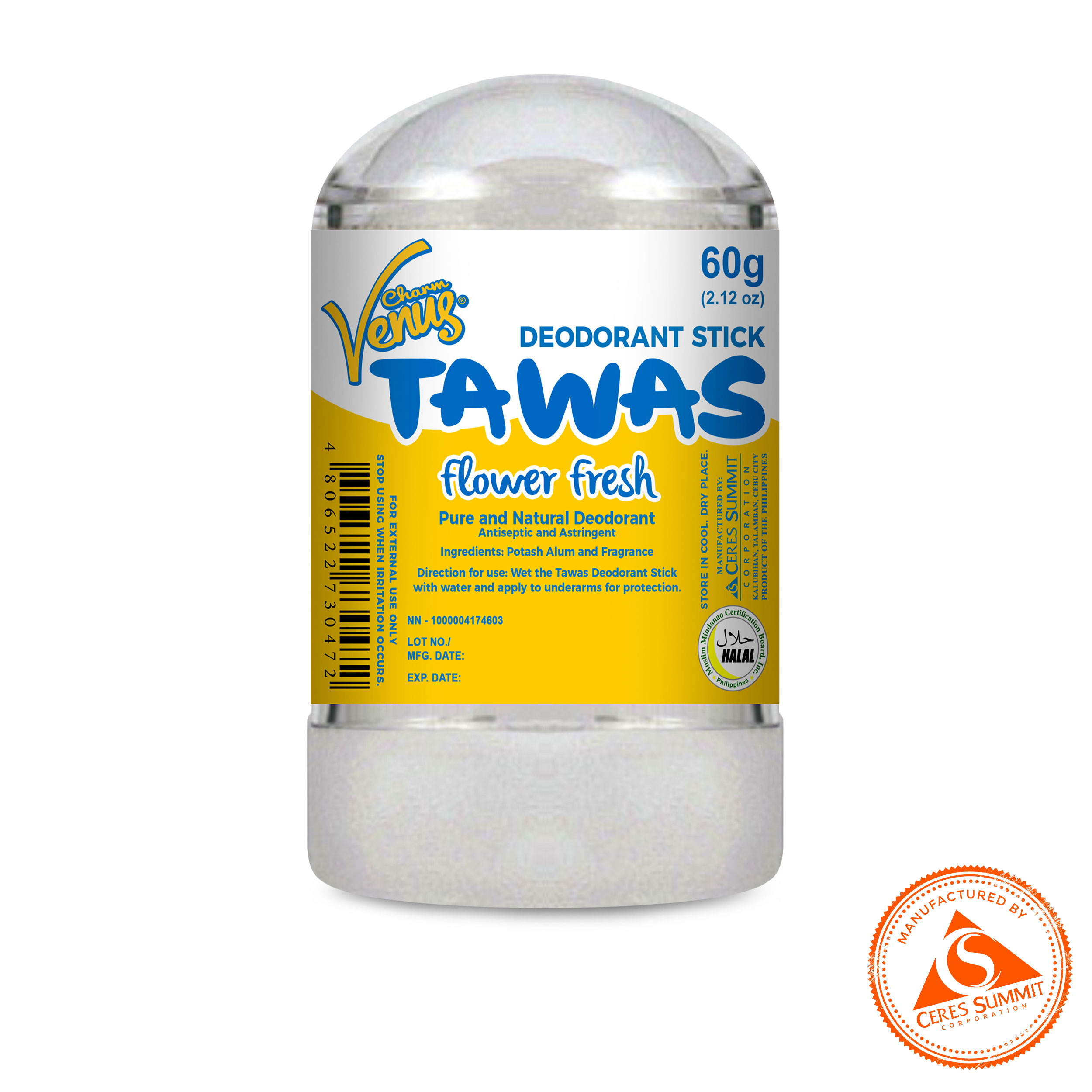 Venus Charm Pure Tawas Deodorant Stick and Powder (Natural Potash Alum ...