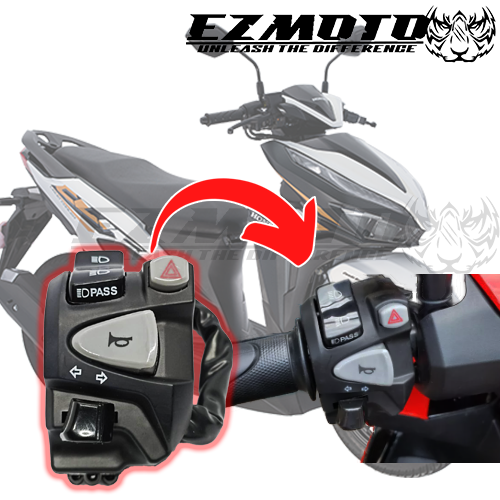 Domino Handle Switch For Honda Click with Pssing Light Hazard Light ...