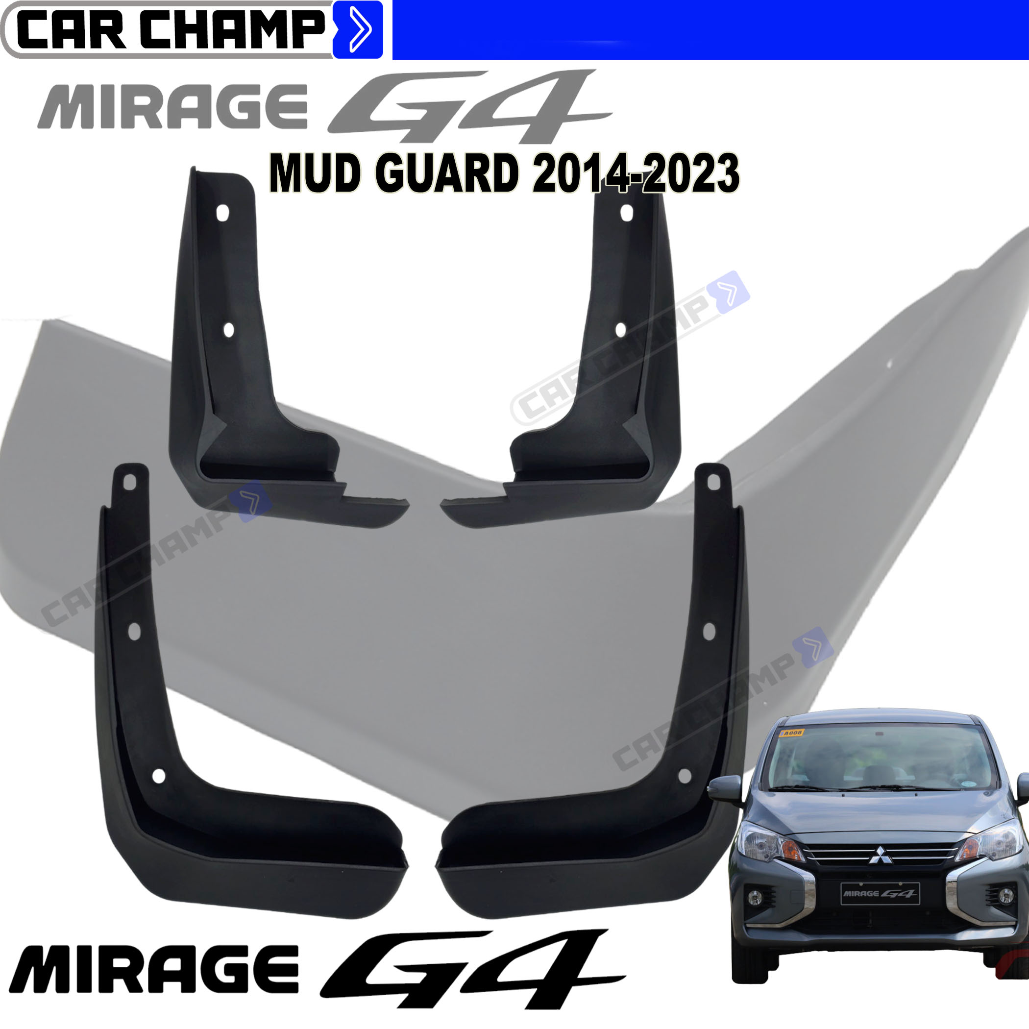 Mitsubishi Mirage G4 2014 to 2023 OEM Mud guard Matte Black 2015 2016 ...