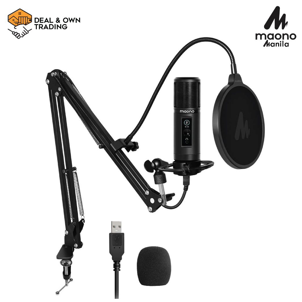 Maono AU-PM422 Professional USB Condenser Cardioid Microphone w 3.5mm ...