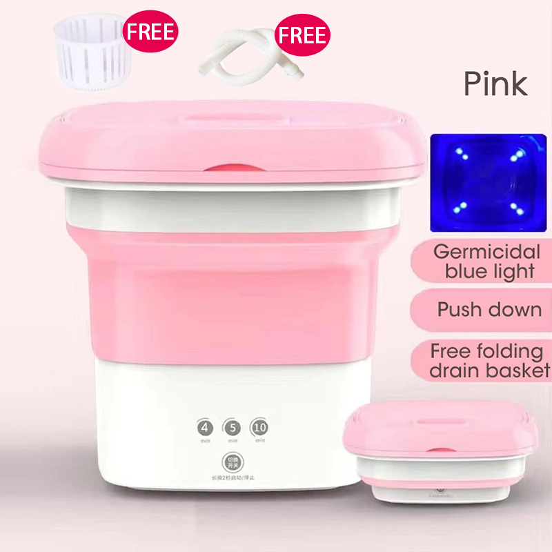Travel Folding Washing Machine Mini Blu-ray Laundry Bucket with Dryer ...