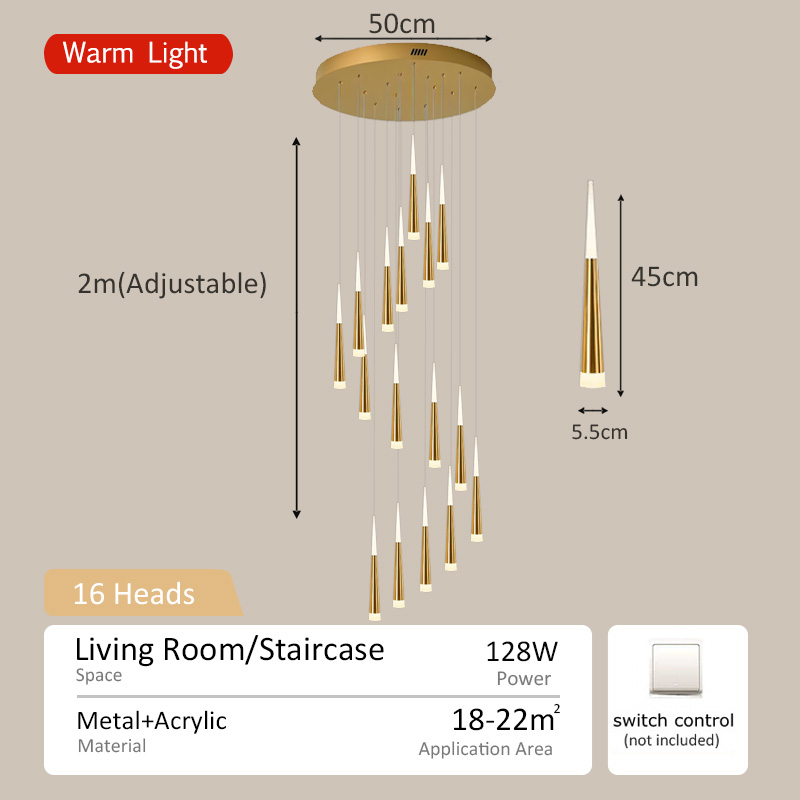 Stair Modern Led Chandelier Ceiling Lights Long Pendant Light Drop ...
