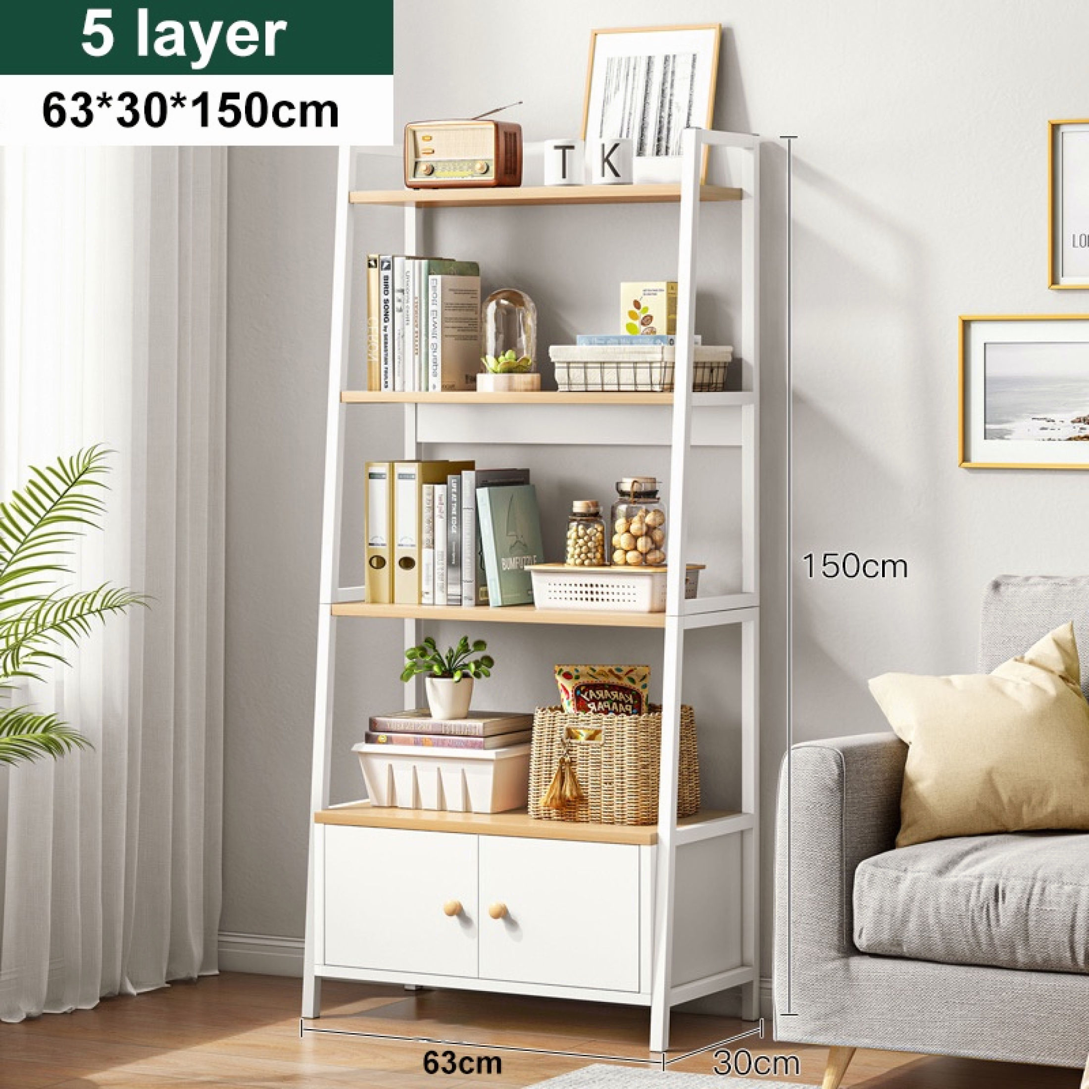 Lerberg 4 Tier Multipurpose Shelf Shelves Rack Rak Besi Book Shelf ...