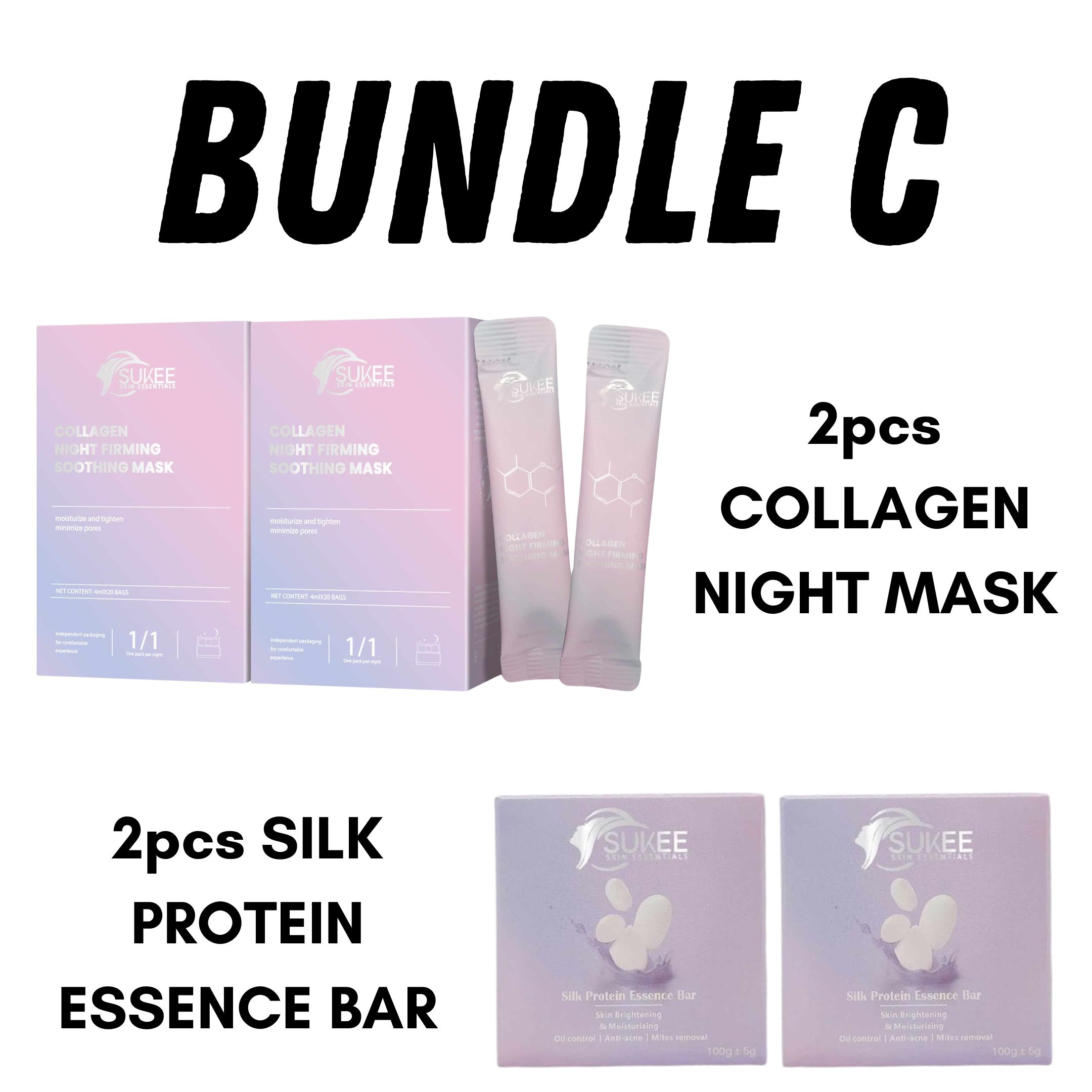 KKJJ [SAVER BUNDLE] BUY 2 SUKEE Collagen Mask GET FREE 2 Silk Protein ...