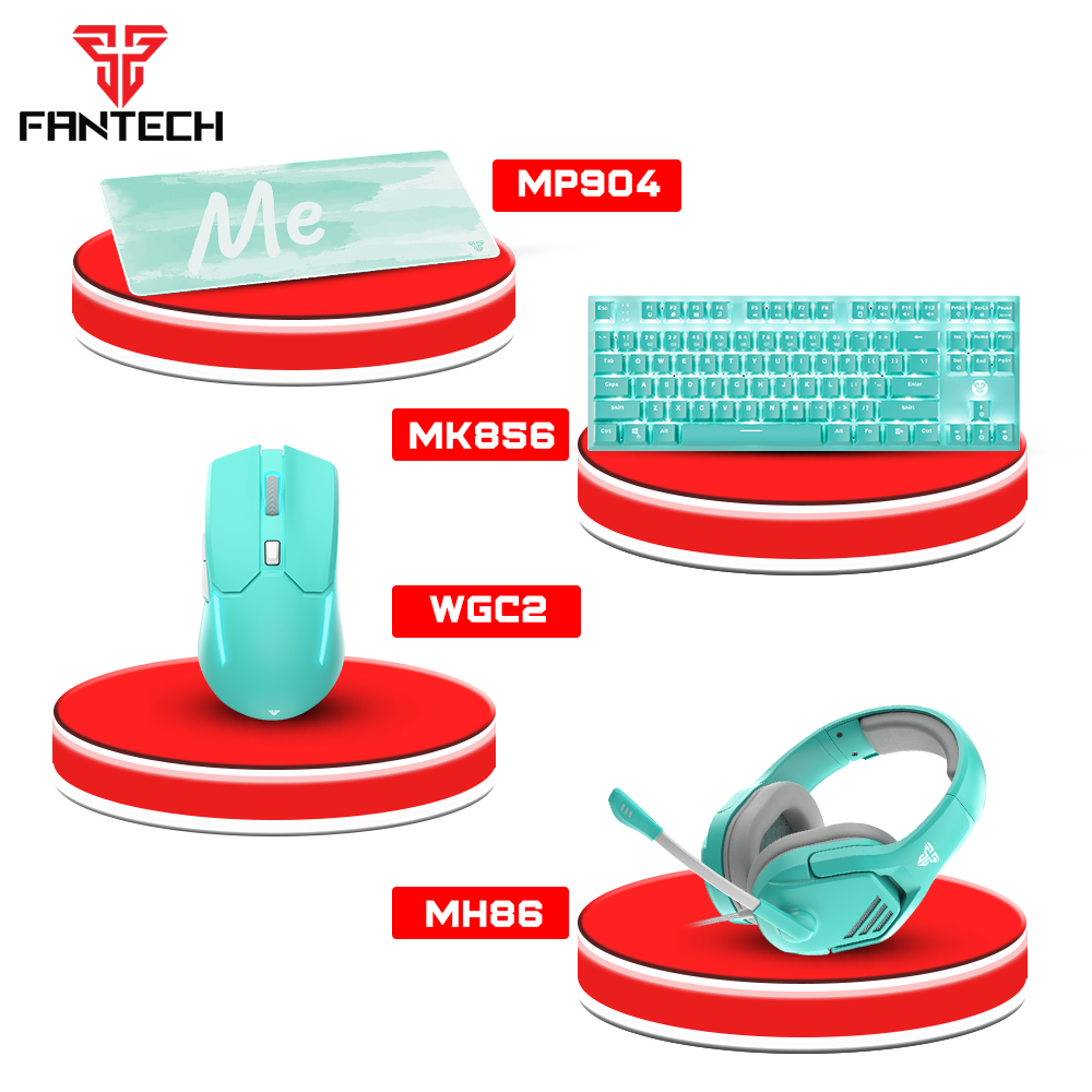 Fantech Bundle 4IN1 (mint edition) Gaming Keyboard MAXFIT87 Mechanical ...