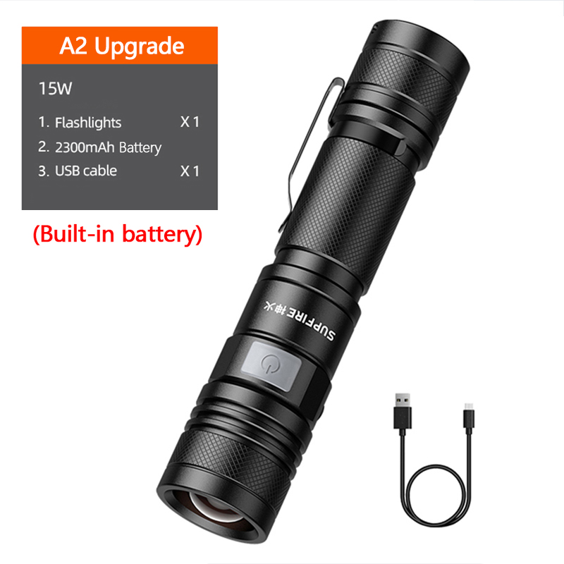 SUPERFIRE Flashlight A20 2000 Lumens Super Bright Type-C Rechargeble ...