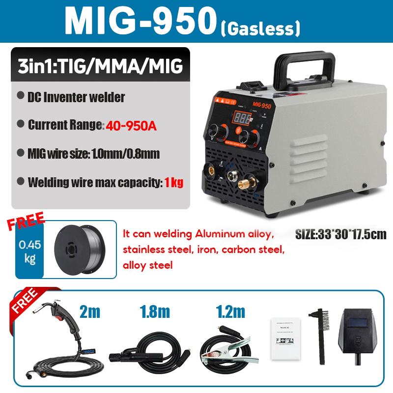 MIG/TIG/MMA-950 Gasless Inverter Welding Machine IGBT DC Inverter MIG ...