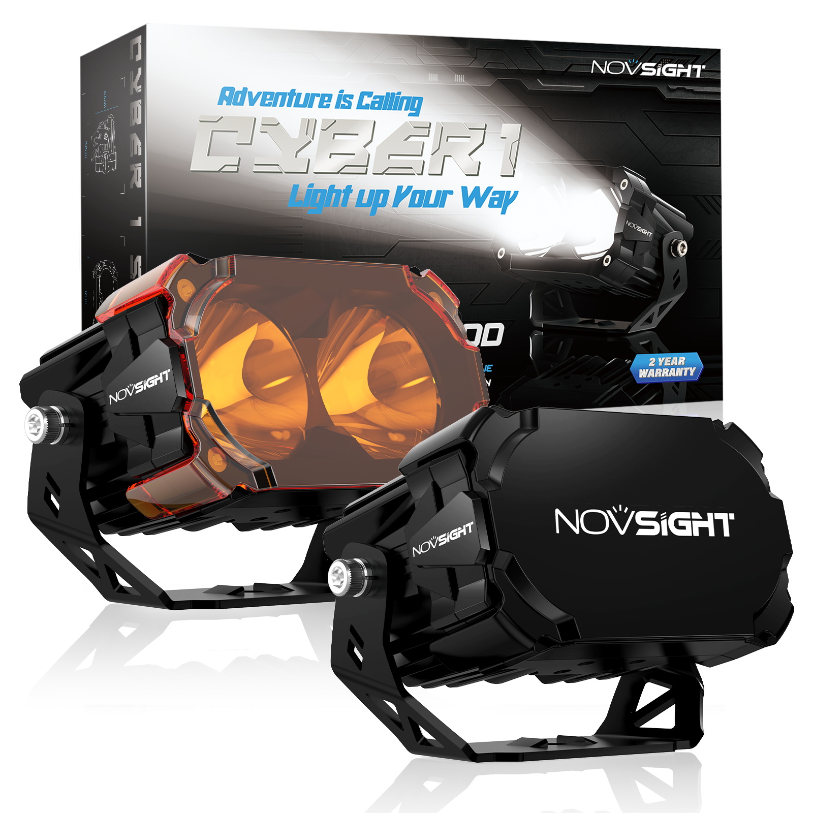 Novsight WL1 Pro Laser Gun 70W 7200LM White & Yellow 2-in-1 For Motorcycle Jeepney Cars Mini ...