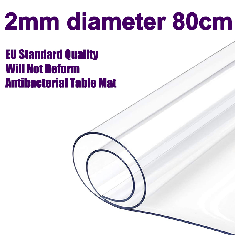 PVC 2.0mm Thick Waterproof Transparent Tablecloth Mat Clear Wipeable ...