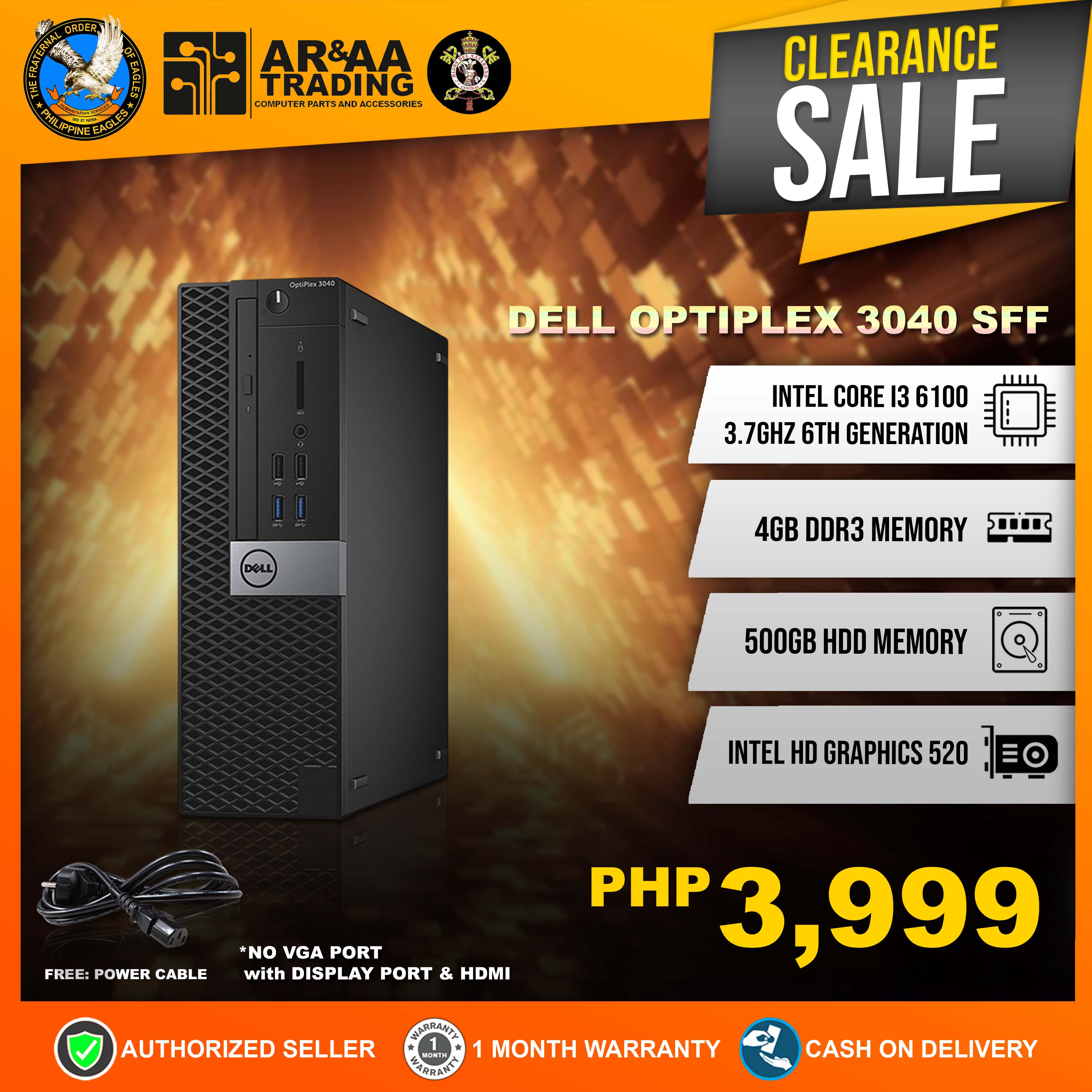 Computer Desktop Package DELL Otiplex 3040 SFF Intel Core I3 6100 3 ...