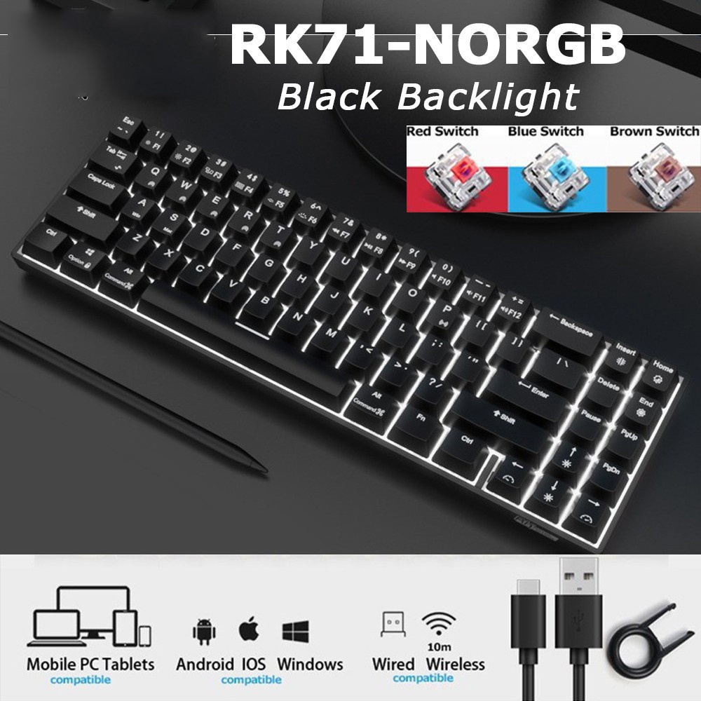 RK71 mechanical keyboard 71 Keys Three modes Hot Swappable non-RGB ...