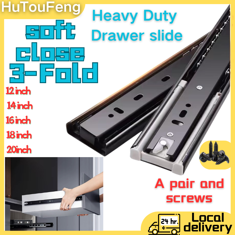 hydraulic soft close Drawer Slide set,Guide 3-Fold Ball Bearing,3 Fold ...