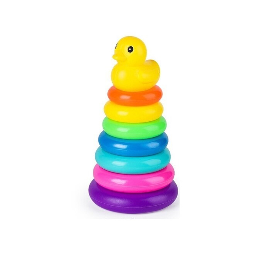 Rainbow Color Stacking Plastic Rings Tower Toy For Kids Educational ...