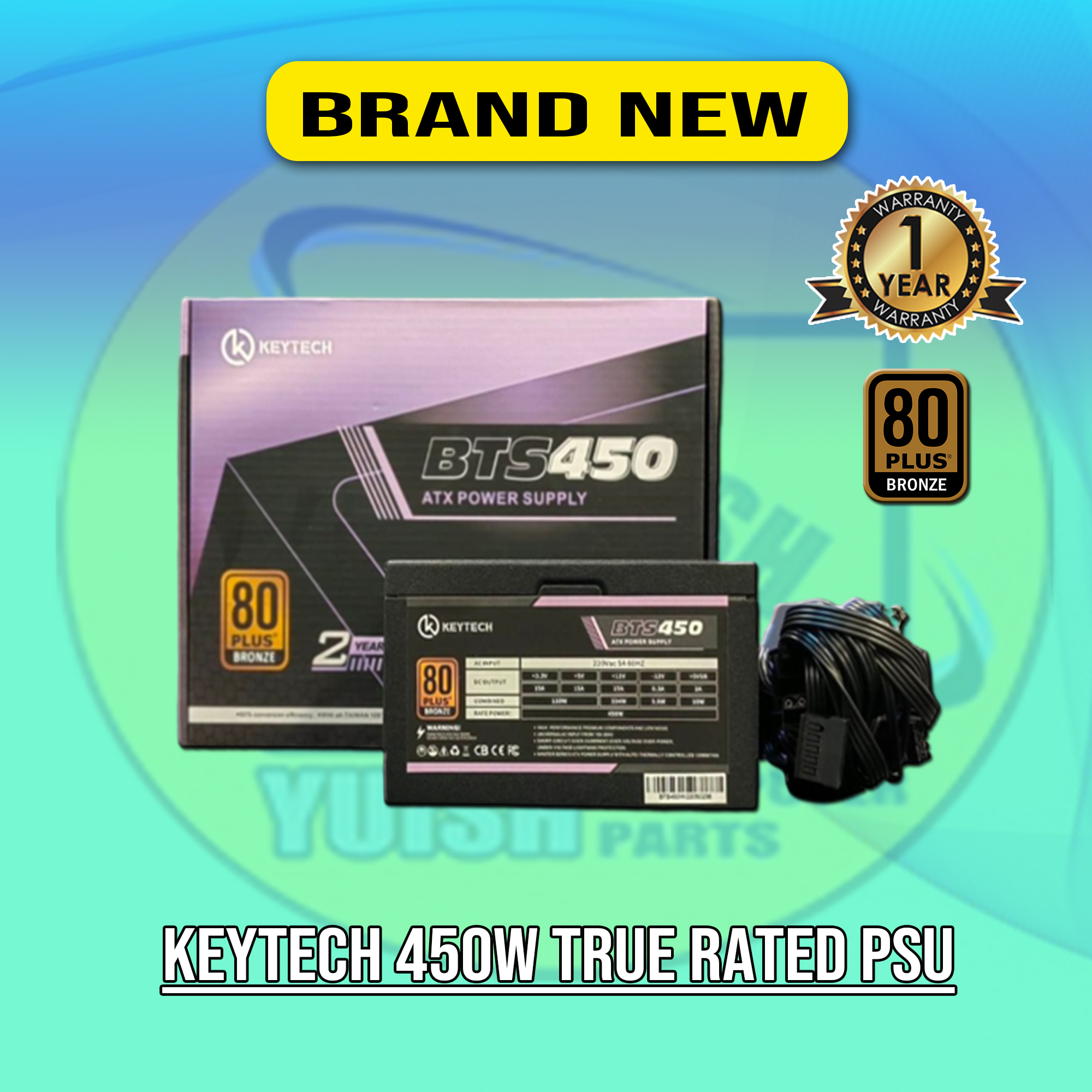 KEYTECH TRUE RATED POWER SUPPLY 80 PLUS BRONZE | Lazada PH