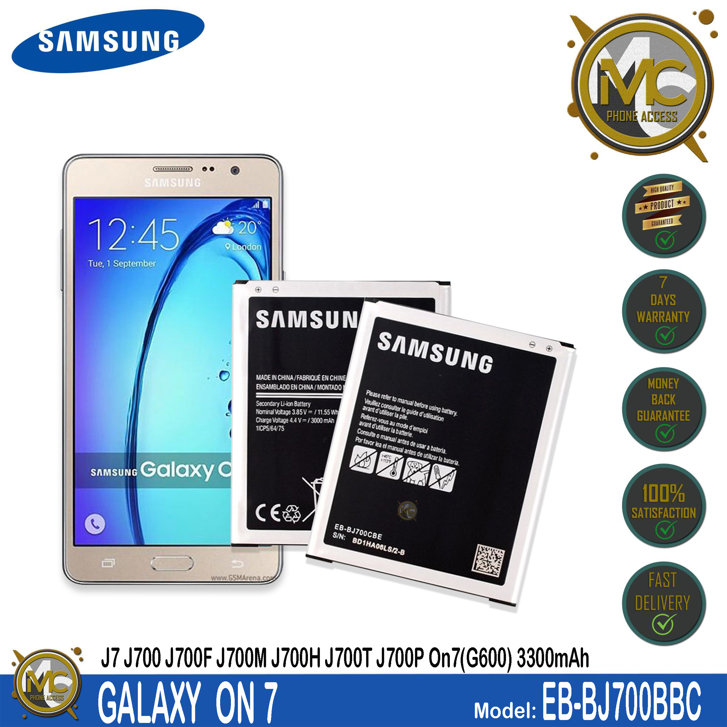 Battery Original capacity for Samsung Galaxy On 7 / J7 Core EB-BJ700CBE ...