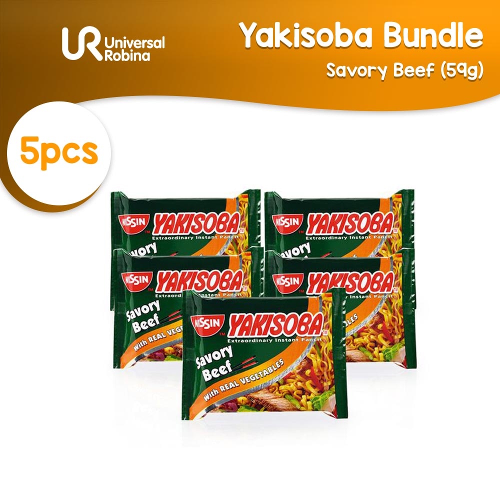 Nissin Yakisoba Pouch Savory Beef (59G) - 5 Packs | Lazada PH