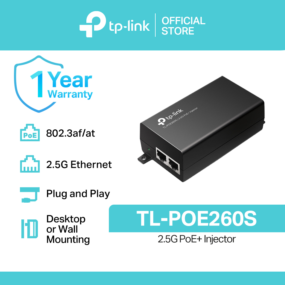 TP-Link TL-POE260S 2.5G PoE+ Plug and Play Injector | PoE Injector ...