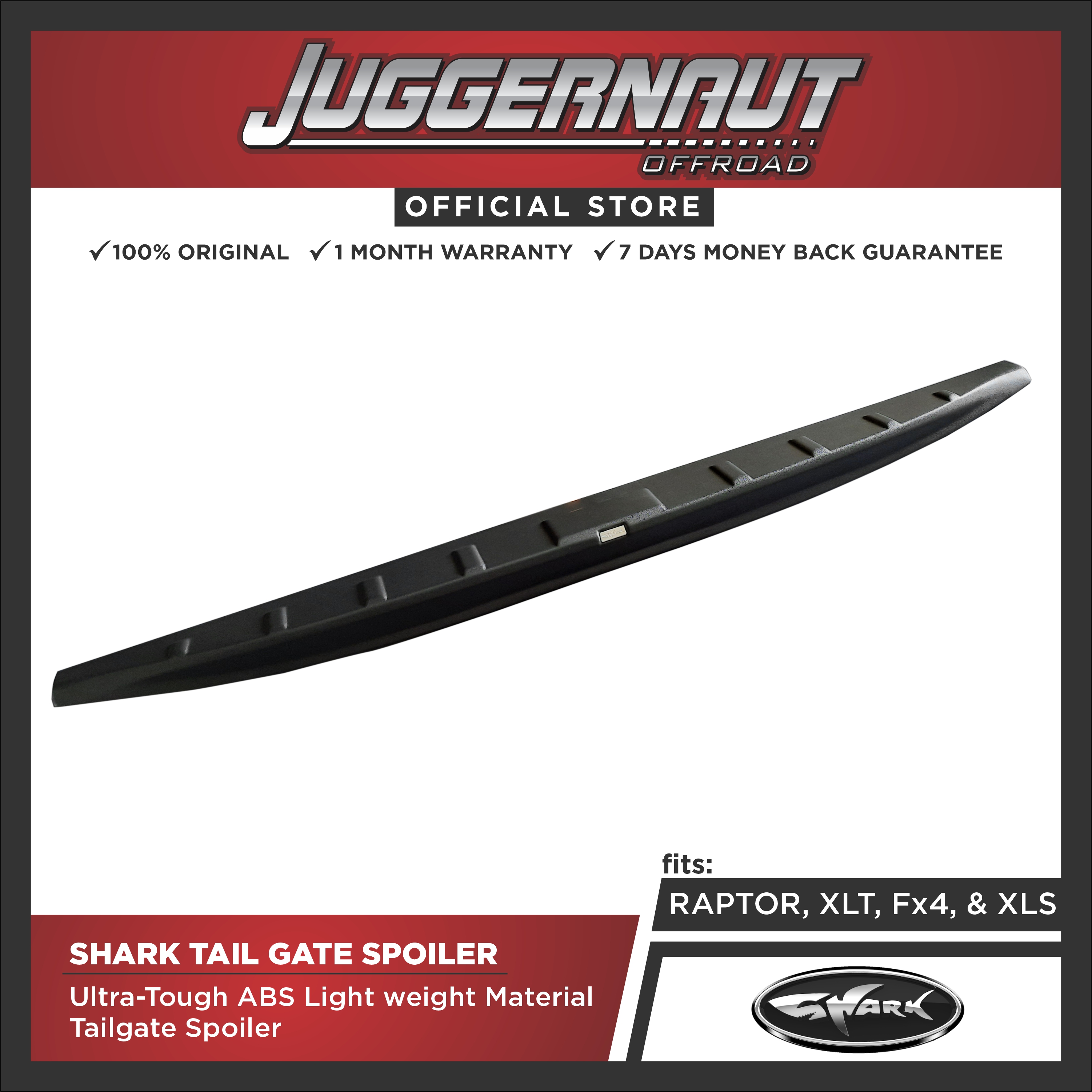 Shark Tail Gate Spoiler for Ford Ranger Raptor, XLS, FX4 & XLT Original ...