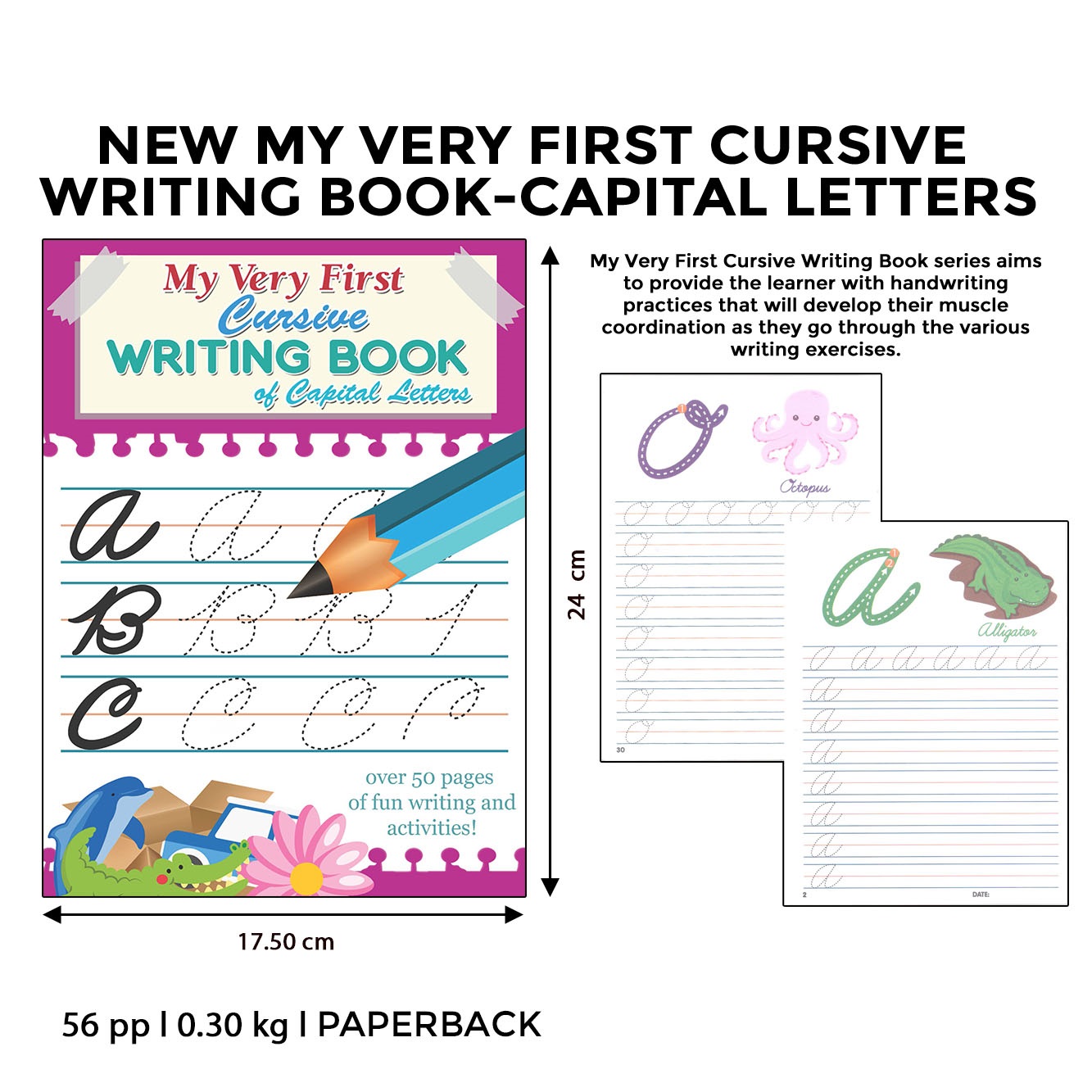 SMART KIDS MY VERY FIRST CURSIVE WRITING BOOK ON CAPITAL LETTERS guide ...