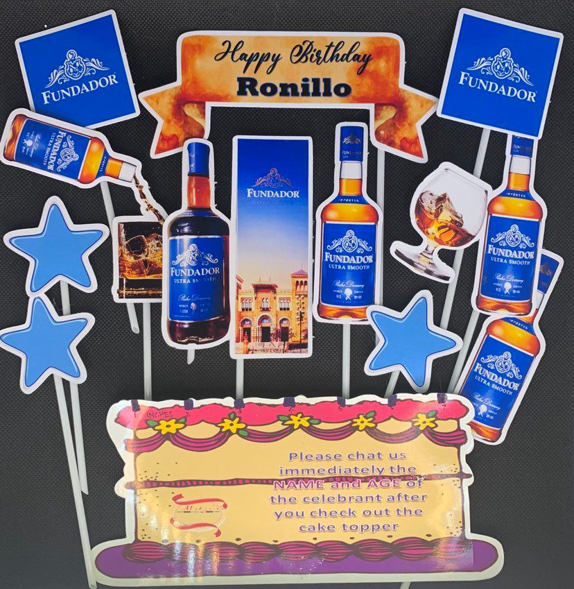 FUNDADOR DESIGN CAKE TOPPERS with personalized name and age. | Lazada PH