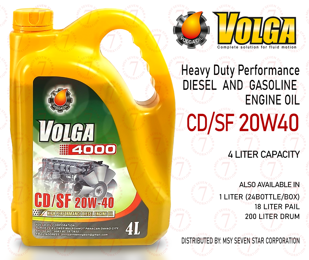 VOLGA CD/SF 20W40 4L Heavy Duty Performance Diesel and Gasoline Engine Oil | Lazada PH